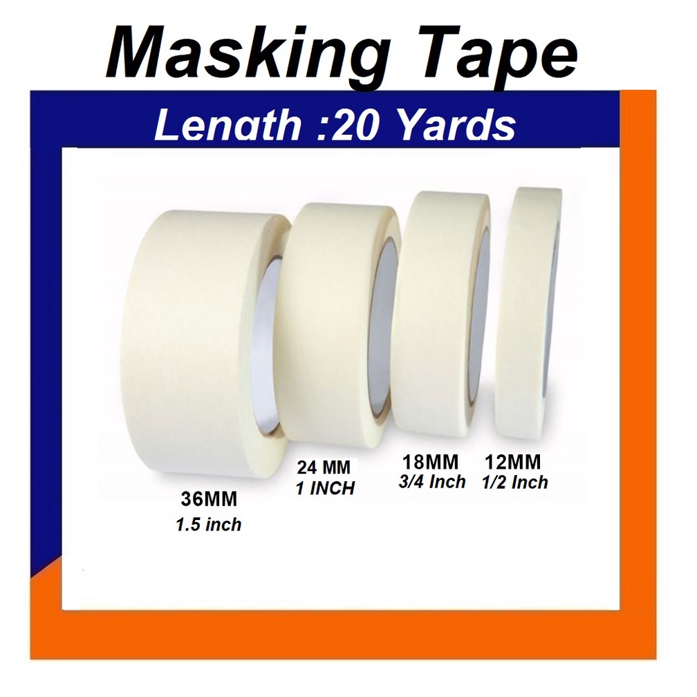 Masking Tape Sold Per Dozen (1/2, 3/4, 1 Inch) | Shopee Philippines