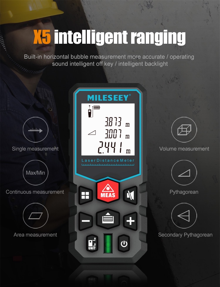 ★Mileseey★ Professional Laser Rangefinder X5 100M High Precision ...
