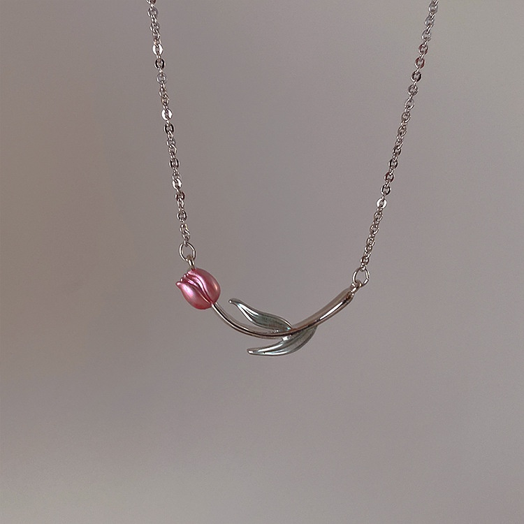 women's korean metal tulip necklace stainless | Shopee Philippines