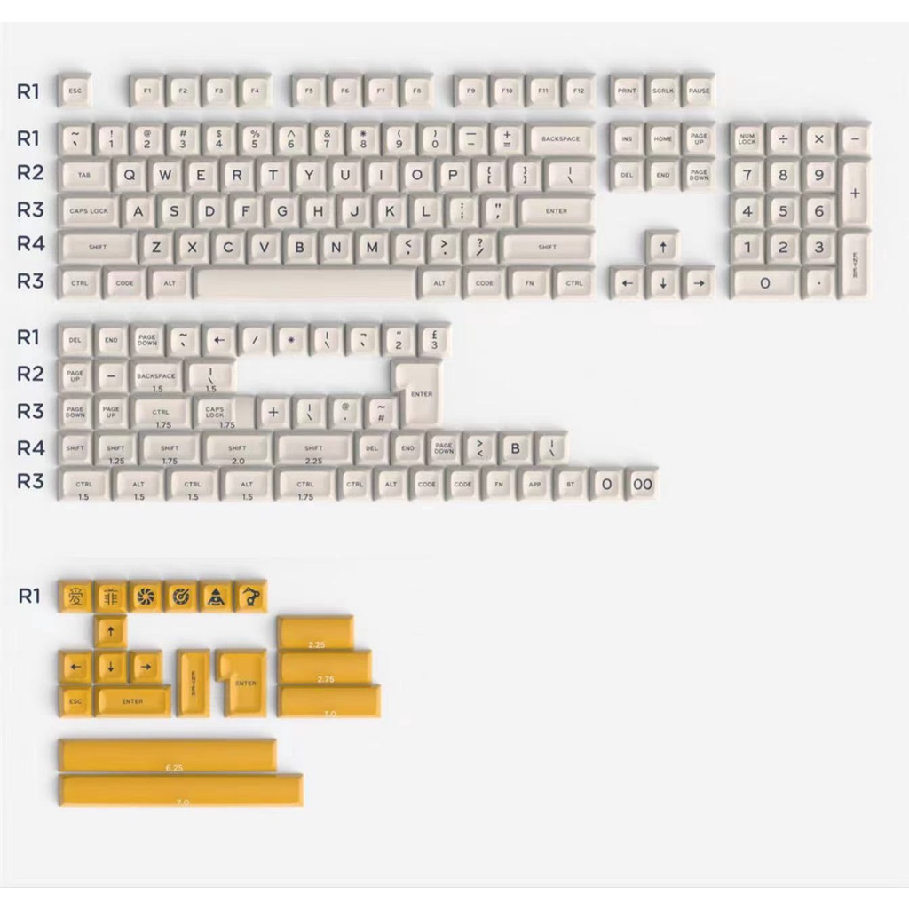 Compose SA Profile doubleshot Keycap for Mechanical Keyboard 3 colour ...
