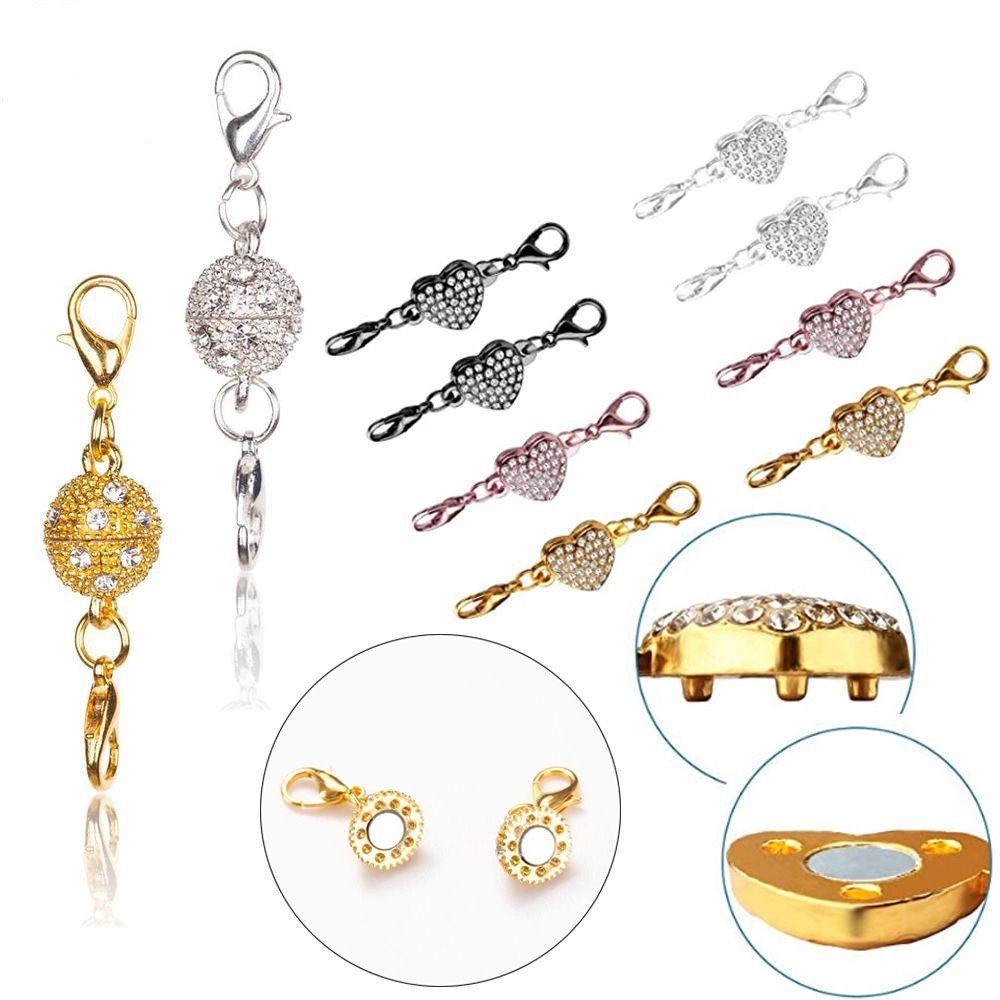 1Pair Golden Magnet Buckle Round Spherical Magnetic Buckle Bracelet ...