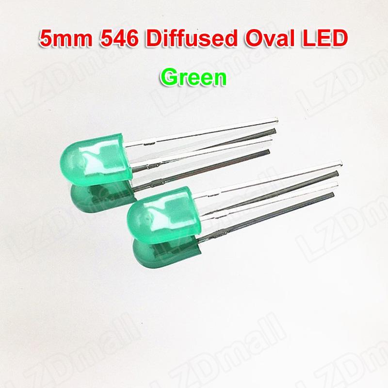 1000pcs High Brightness 5mm 546 Diffused Oval DIP LED Red Yellow Blue ...