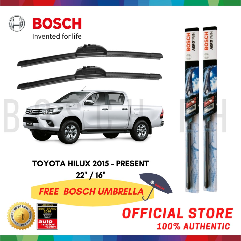 Bosch AEROTWIN Wiper Blade Set for Toyota HILUX 2015 - PRESENT (22 /16 ) | Shopee Philippines