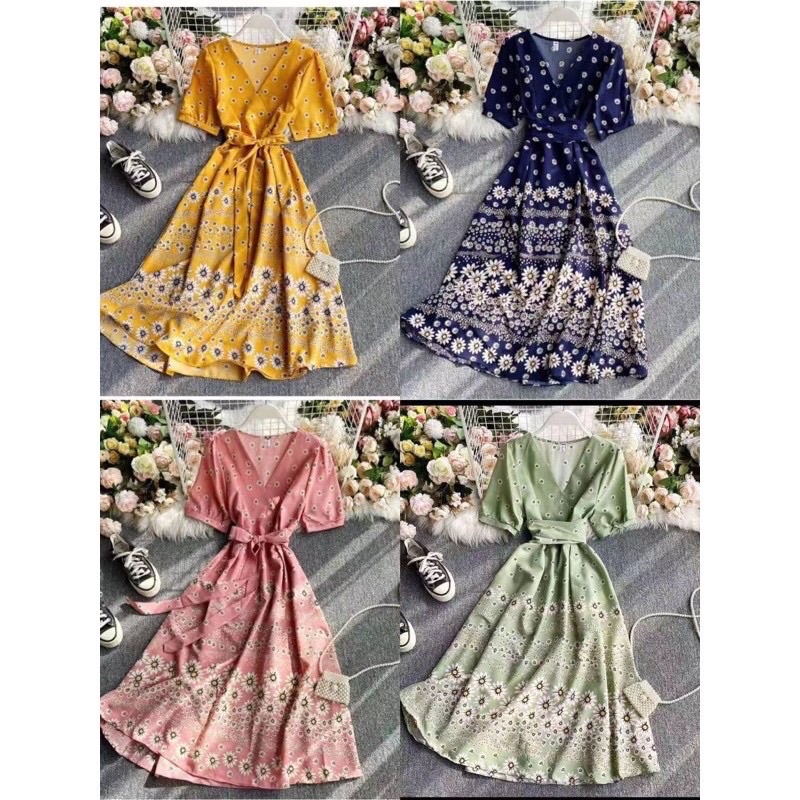 Flower design Dress (FIT TO LARGE) | Shopee Philippines