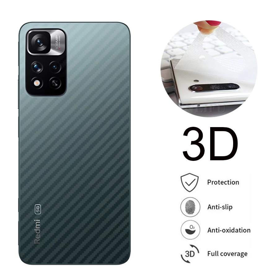 Carbon Fiber Sticker Back Film For Redmi A1 Note 12 11 11s 11T 11E Pro ...