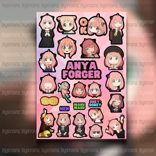 Anya Forger Sticker Sheet - Laminated Sticker - High Quality Spy x ...