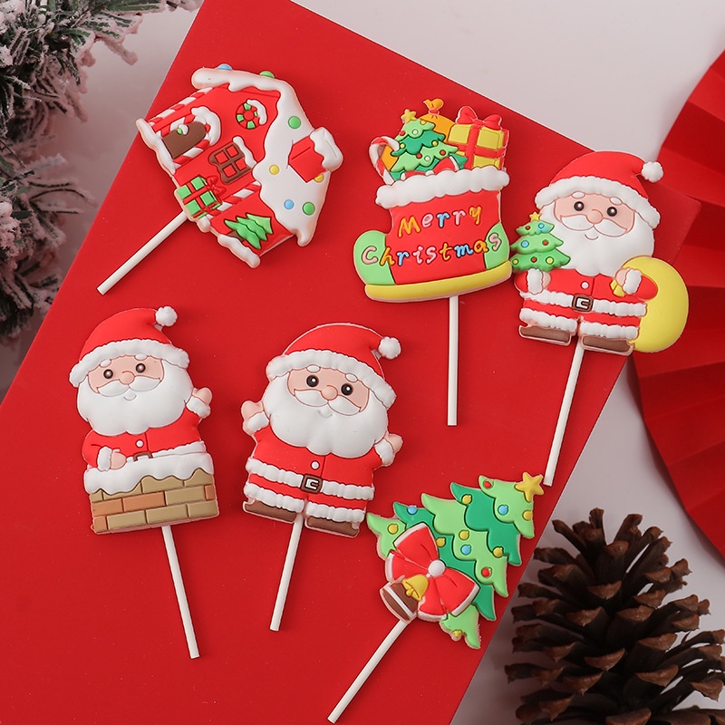 Xmas Christmas Cake Decorations Cake Toppersanta Claus Figure