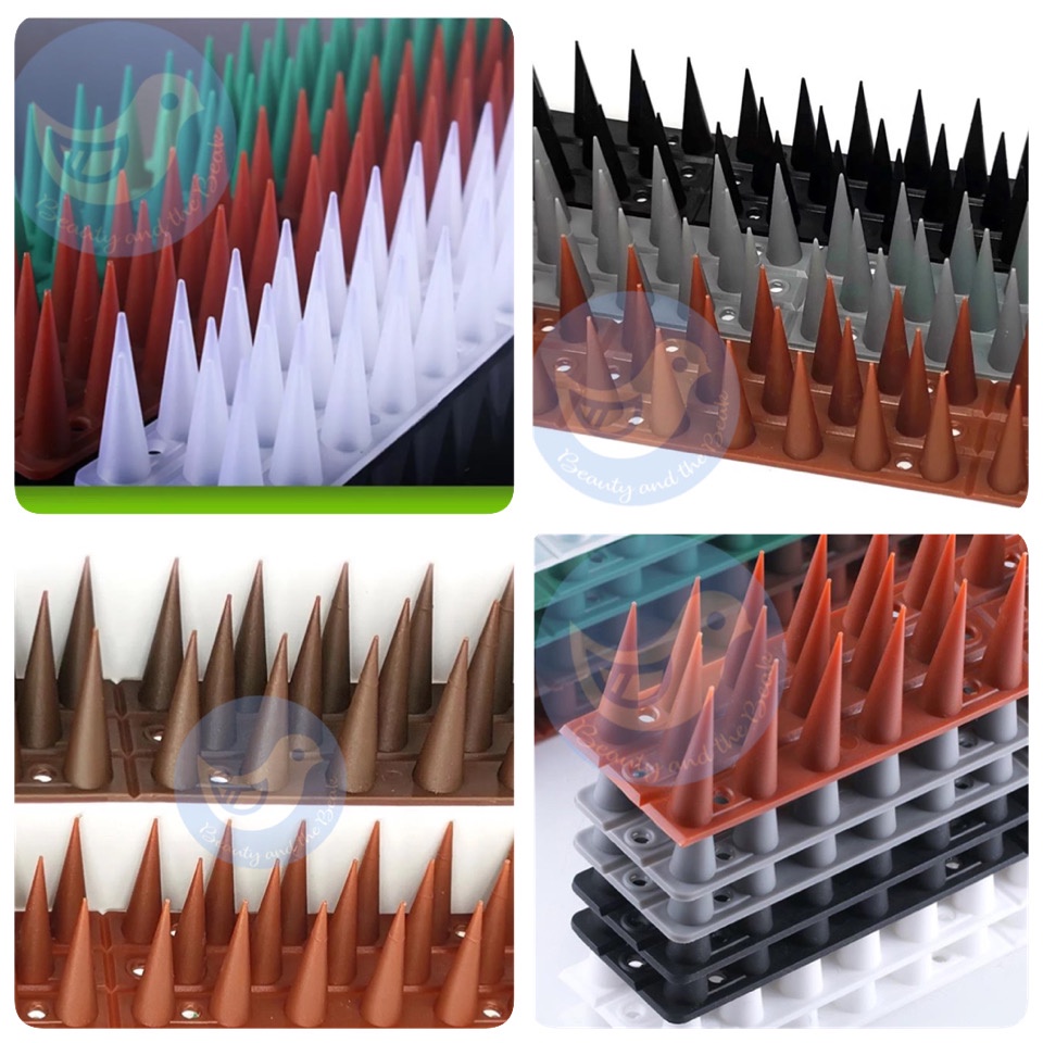 12 PIECES Pigeon Plastic Spikes Bird Cat Deterrent Spikes Outdoor Anti ...