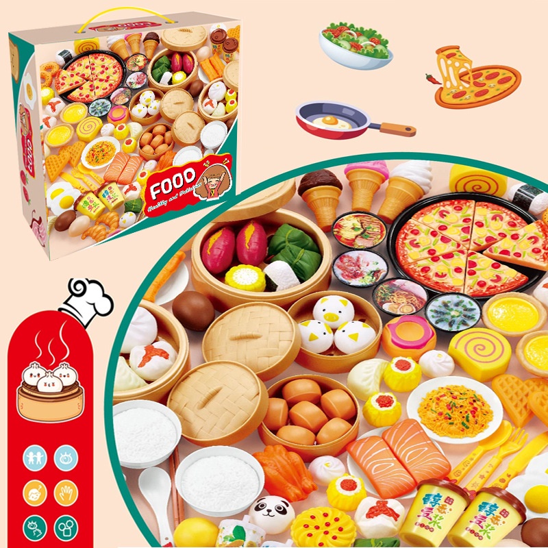 Kids Pretend Play Food Toys Kitchen Appliance Set Western Foods BBQ Set ...