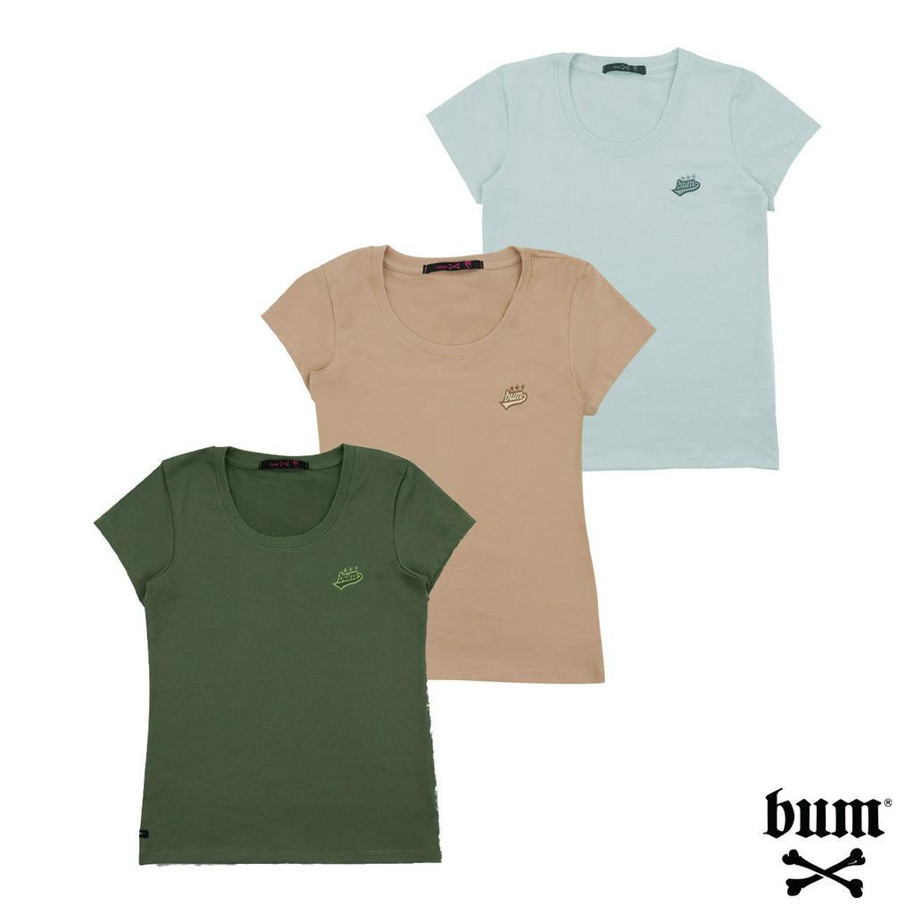 BUM Women's Crazy Spandex Round Neck Short Sleeves with Brand Logo ...