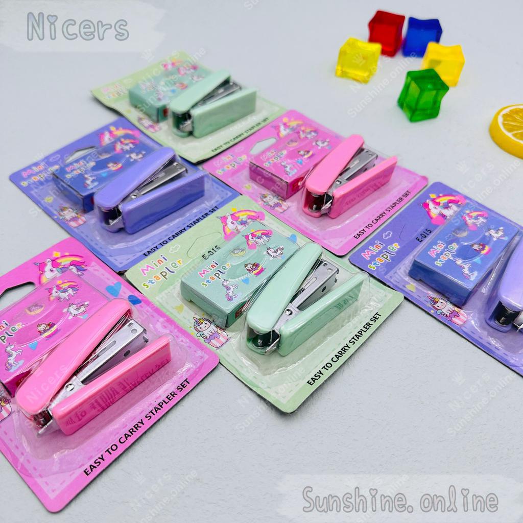 #E-015 Unicorn Mini Stapler Set With remover no:10 Portable Convenient Stapler & Staple | Shopee ...