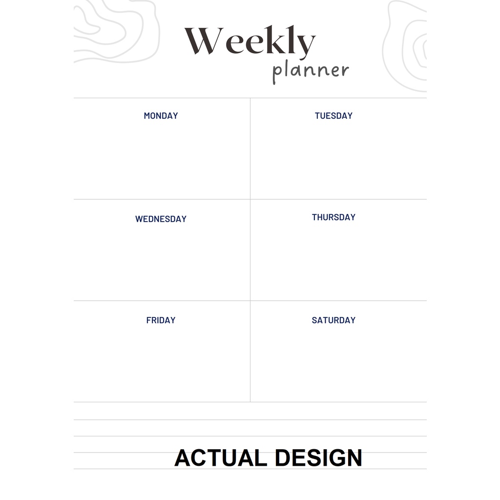 Laminated Weekly Planner A4 Size Chart Organizer Stuff 125MIC | Shopee ...