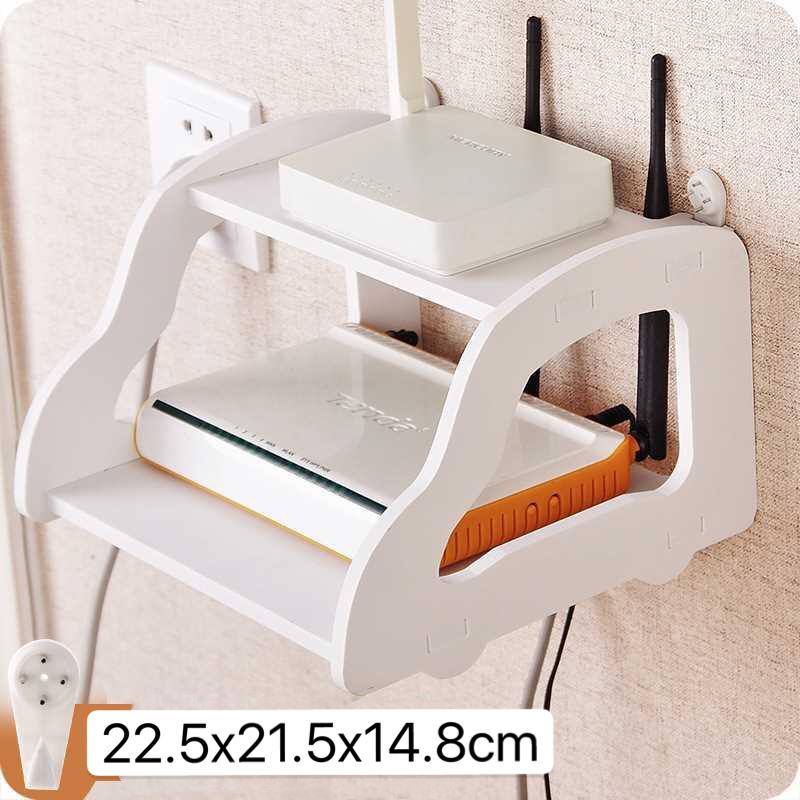 JoyceDC Wooden Wall Mounted Wi-Fi Router Shelf Set-Top Box Bracket ...