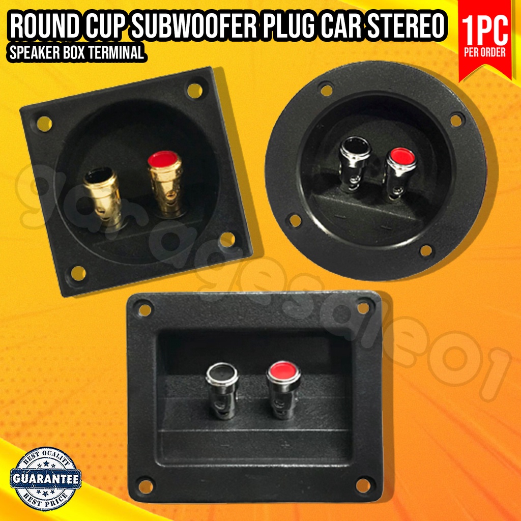 1PC Round Cup Subwoofer Plug Car Stereo Speaker Box Terminal | Shopee ...