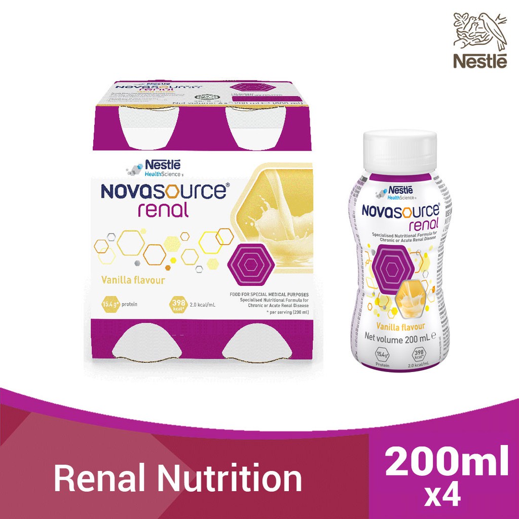 NOVASOURCE Renal Specialized Nutritional Formula 200ml - Pack of 4 ...