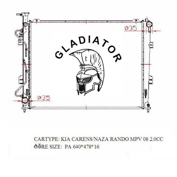 RADIATOR ASSEMBLY ( 25310-1D150 ) KIA CARENS '08 / NAZA RANDO MPV 08 2 ...