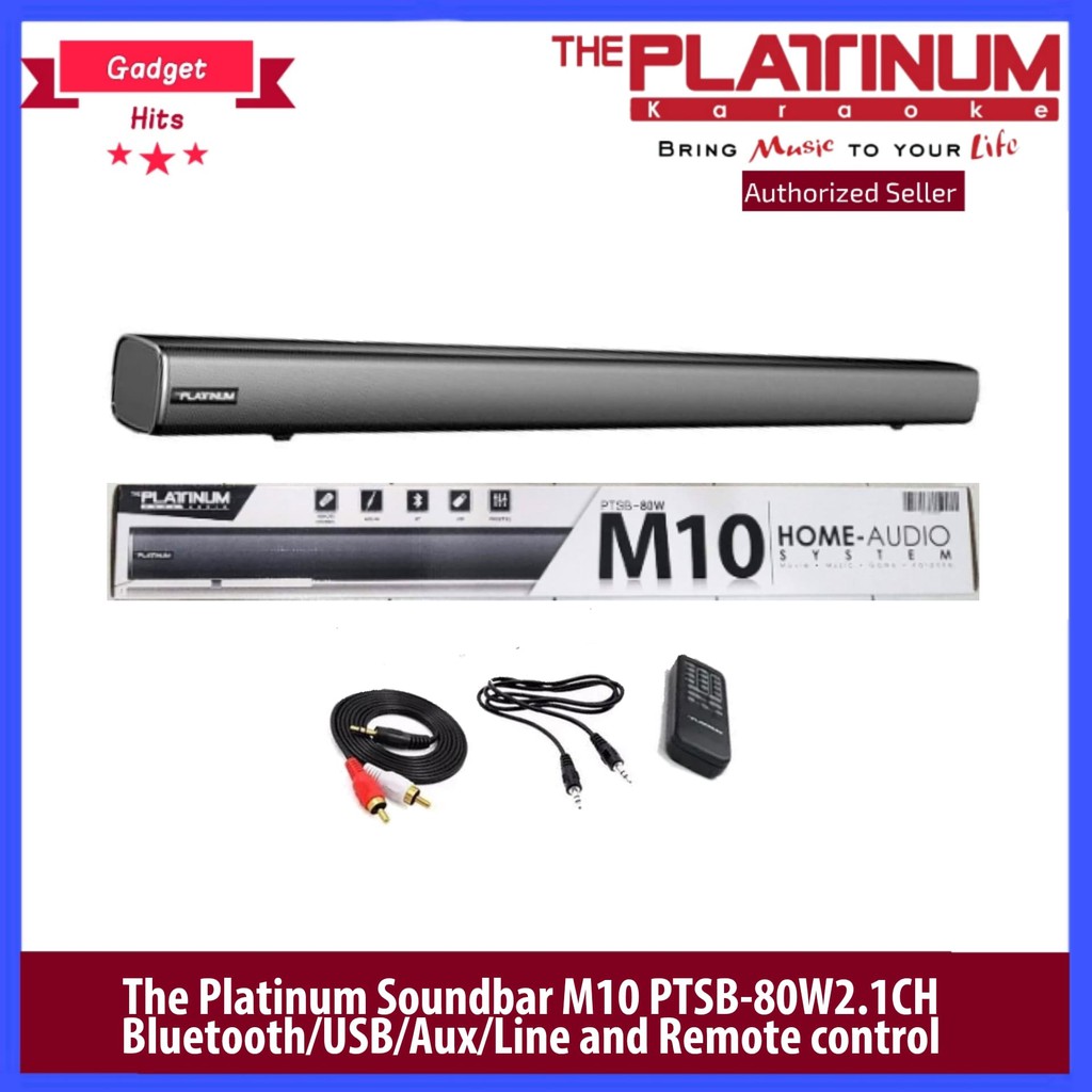 The Platinum Sound Bar M10 PTSB-80W 2.1CH with Bluetooth/USB/Aux/Line ...