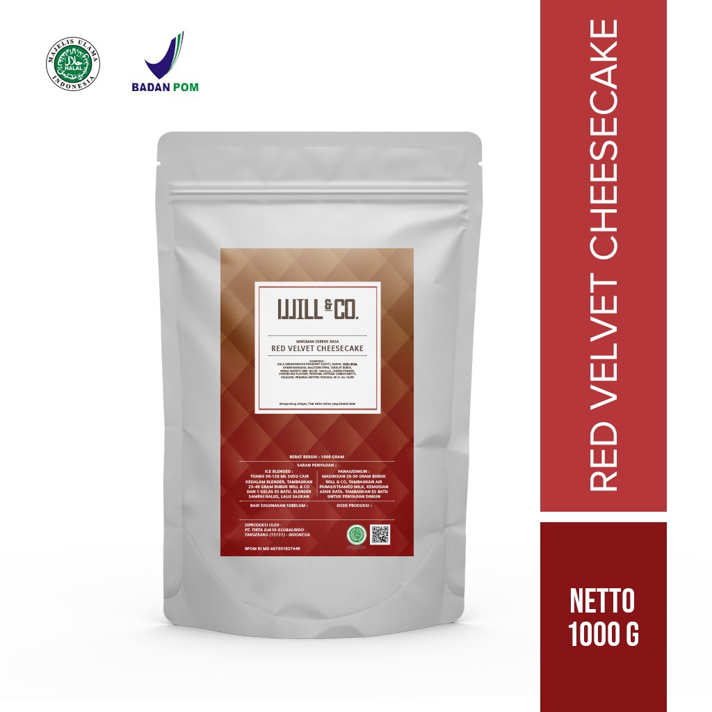 Will&co Premium Red Velvet Cheesecake Powder 1Kg | Shopee Philippines