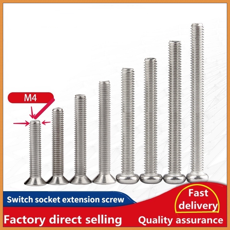 304 stainless steel extended switch socket panel screw round head ...