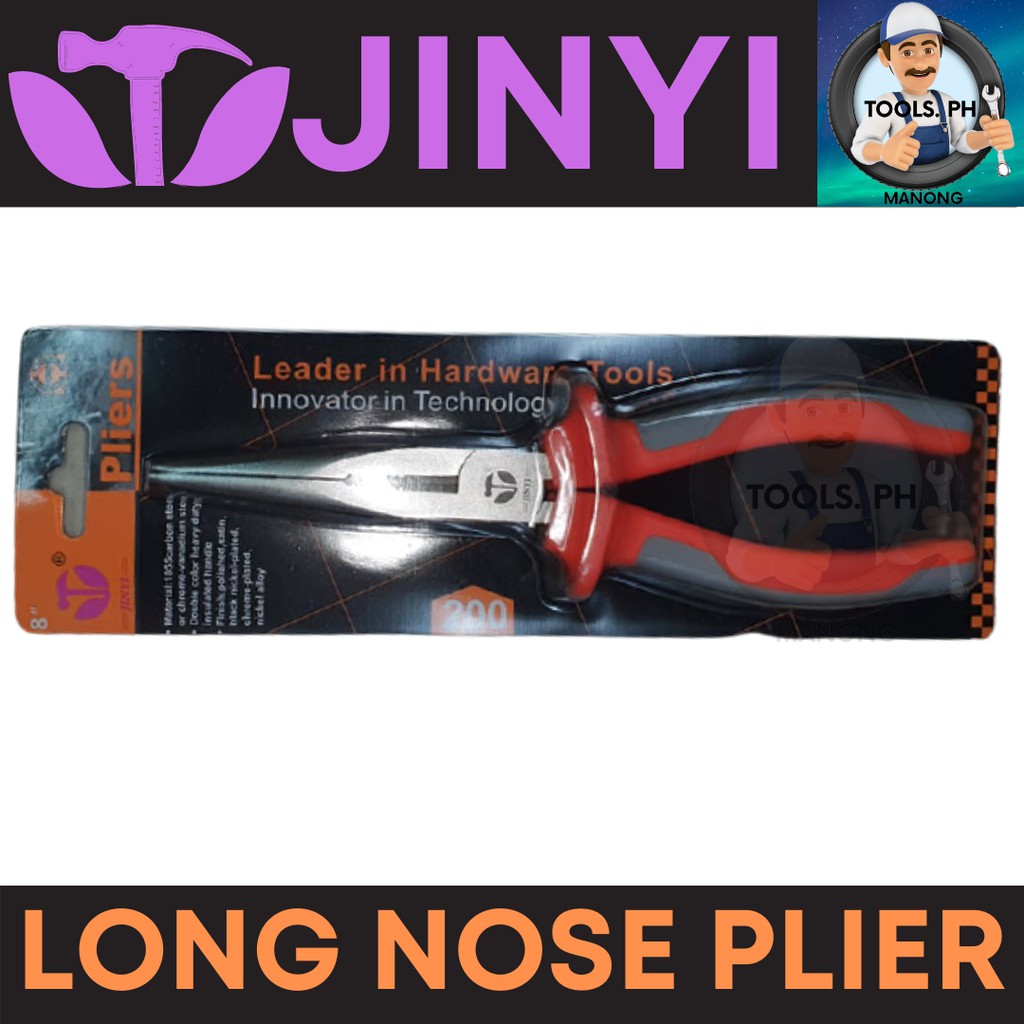 Jrshopeeph Long Nose Plier 8 Inches Plais Rubber Handle High Quality ...
