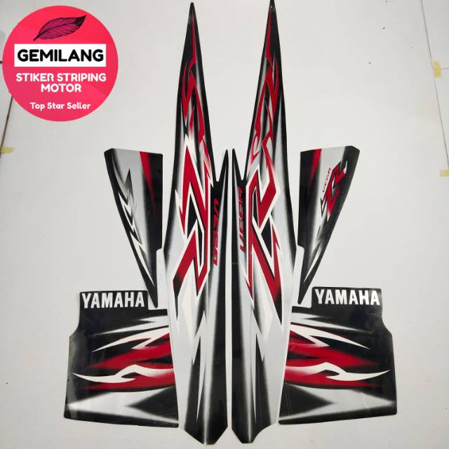 HITAM Striping Decal Pole Sticker Yamaha Vega zr 2009 Black silver body ...