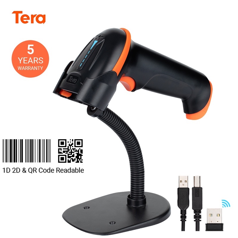 Tera 1D 2D QR Code Scanner Wireless Scanner Wired Scanner with Stand ...