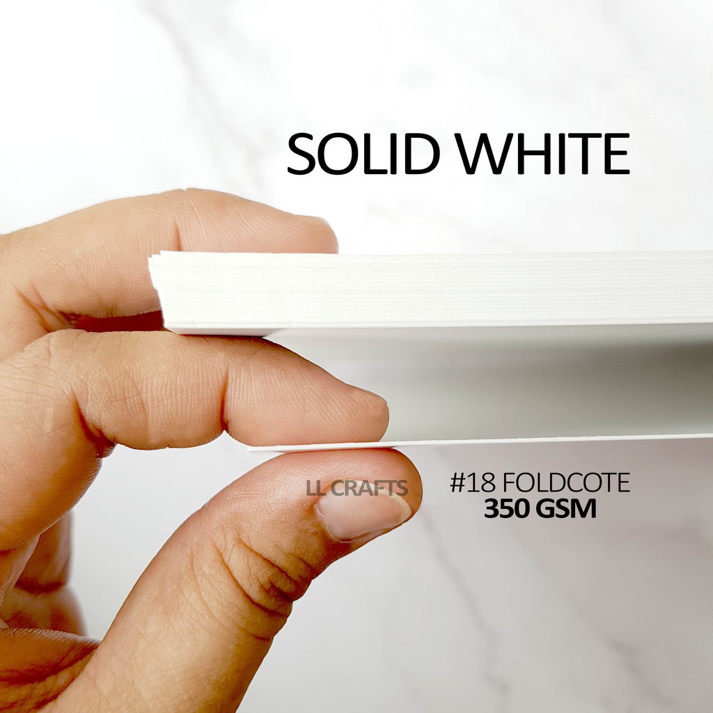 Ll Crafts: (350Gsm) Solid White #18 Foldcote | Shopee Philippines