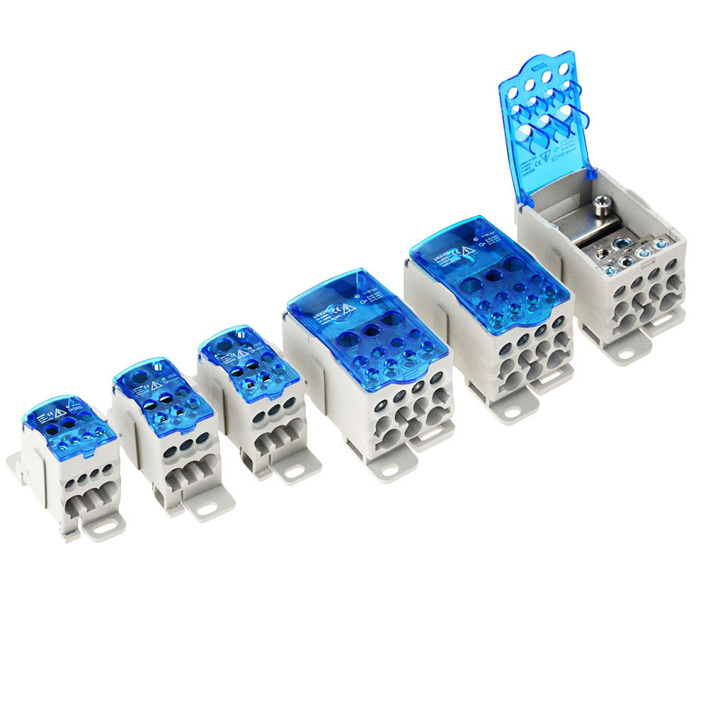UKK80A 125A 160A 250A 400A 500A Terminal Block 1 in many Out Din Rail ...