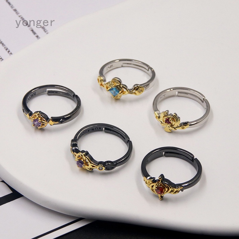 Anime Genshin Impact Rings Hutao Zhonglil Stainless Steel Opening Rings ...