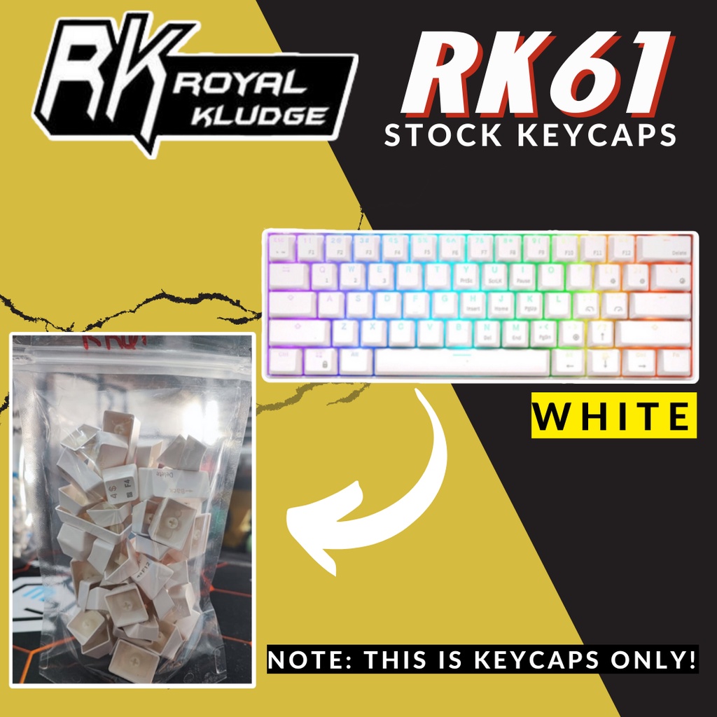 RK Stock Keycaps Royal Kludge rk68+ RK98 RK61 RKG68 RK84 RK100 Black ...