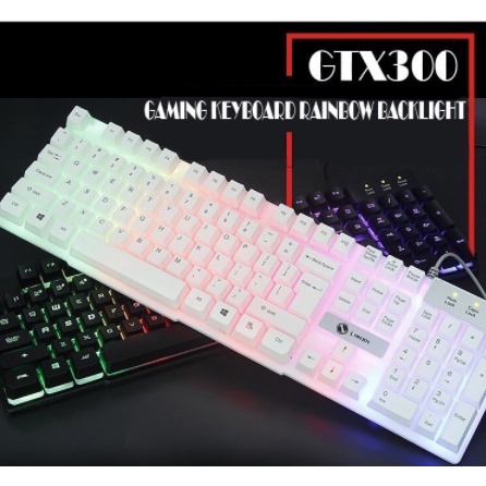 GTX300 Colorful LED Illuminated Backlight USB Wired PC Laptop Gaming ...