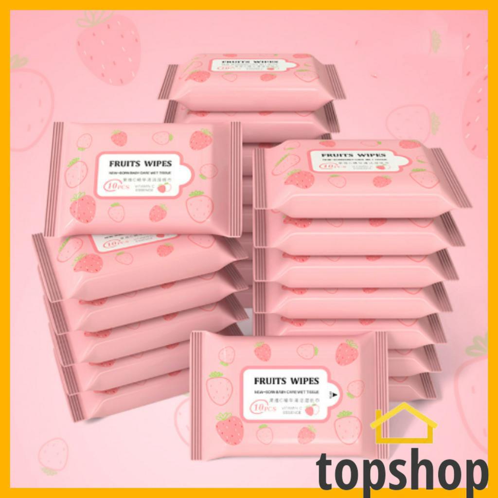 TOPSHOP 10PCS Mini Wipes Easy to Carry Wipes Disinfection Wipes ...