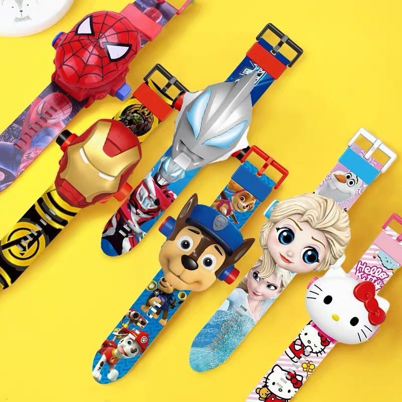 Children Cartoon Projector Watch Projection Avengers Batman Hello Kitty ...
