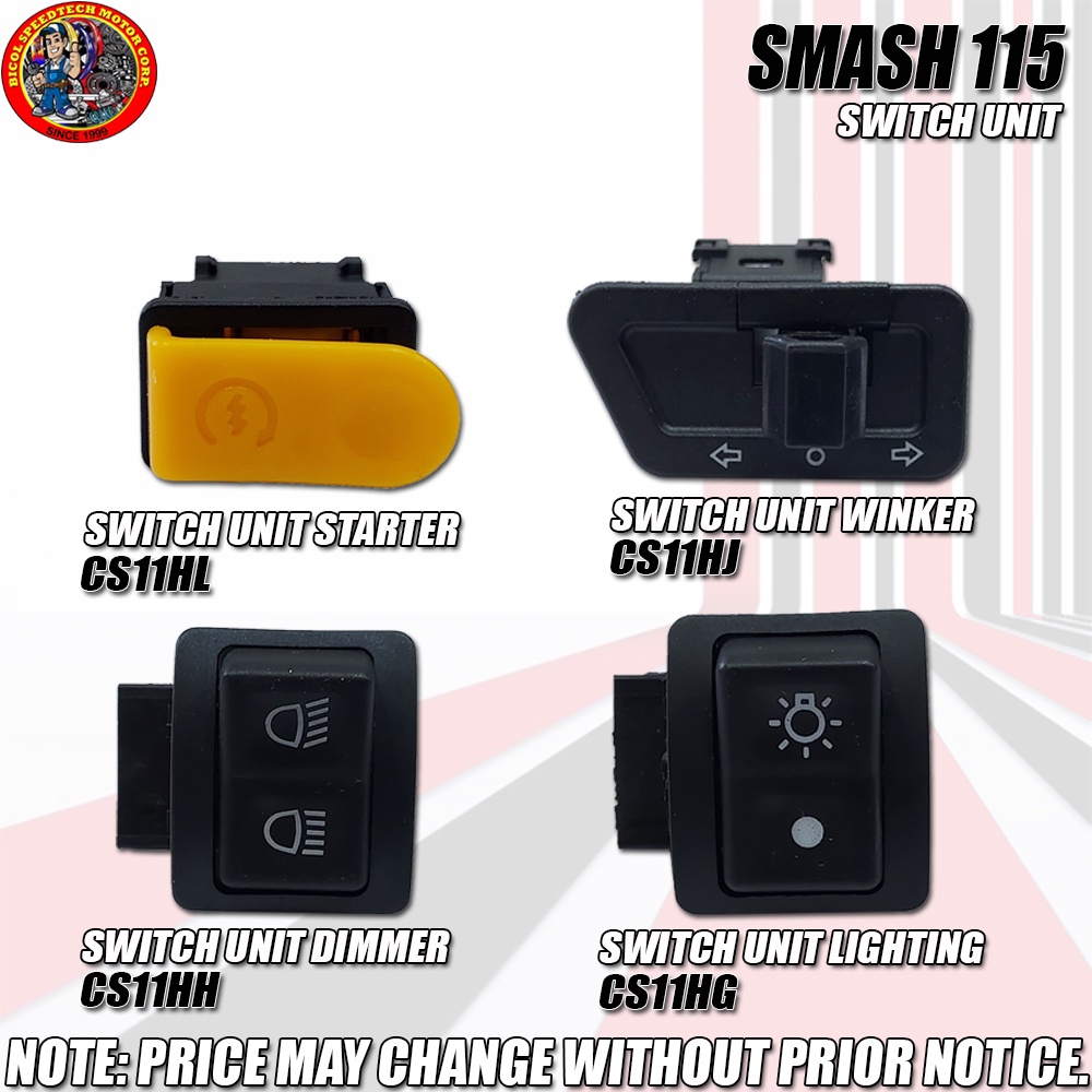 SMASH 115 SWITCH UNIT (STARTER - CS11HL / WINKER - CS11HJ / DIMMER ...