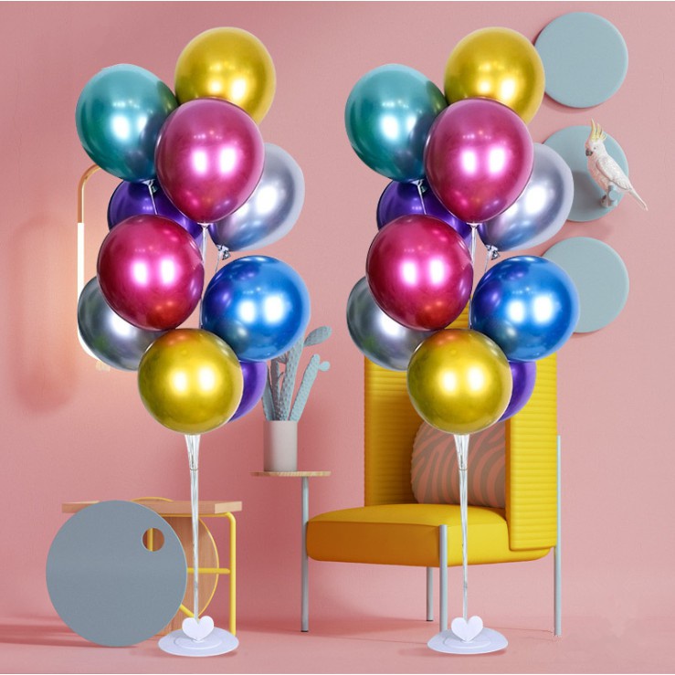 10 PCS 12 Inch Metalic Color Shining Chrome Latex Balloon Party Stage ...
