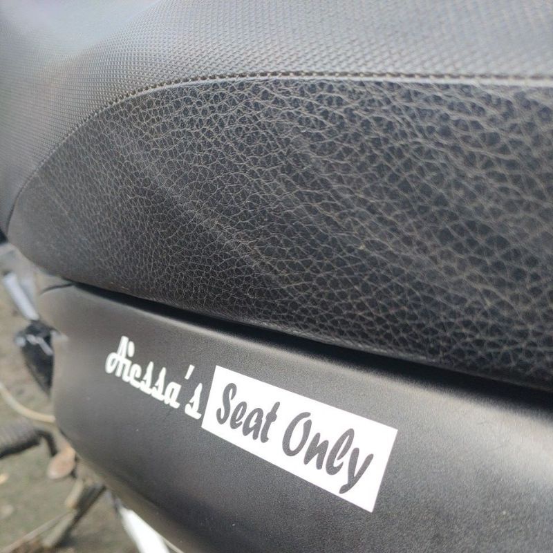 Personalized Back Ride Name Seat Vinyl Sticker 1x8 inches | Shopee ...