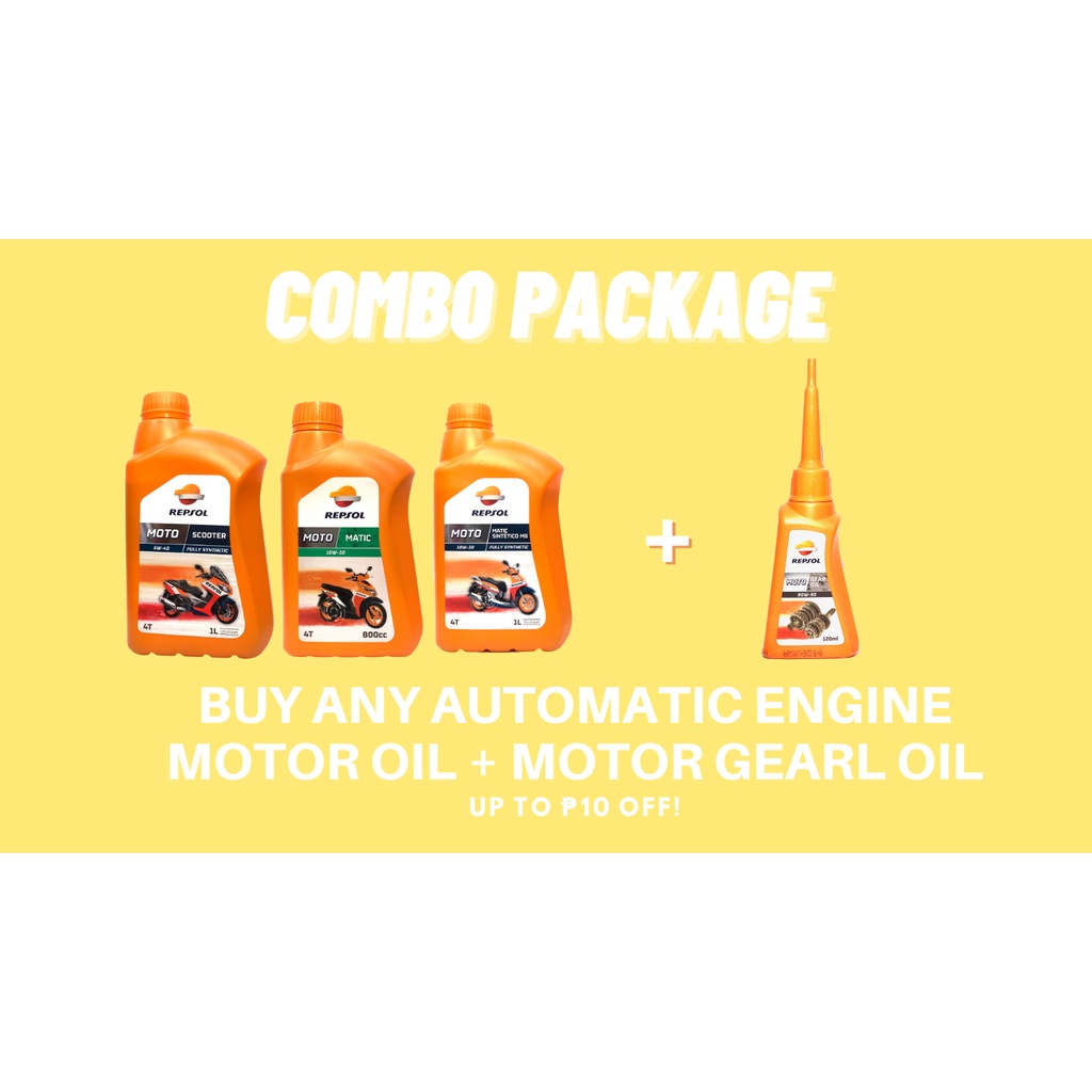 COMBO PACKAGE (ANY REPSOL ENGINE MOTORCYCLE OIL + REPSOL MOTORCYCLE ...