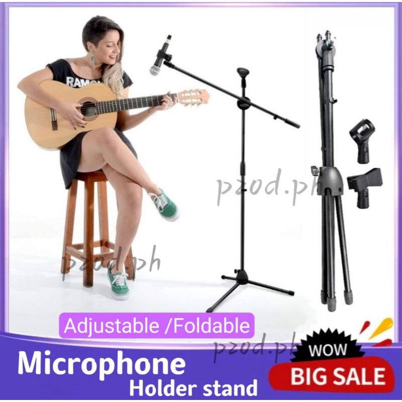 Cod Microphone Long Stand For Wireless Mic Heavy Duty Adjustable Tripod ...