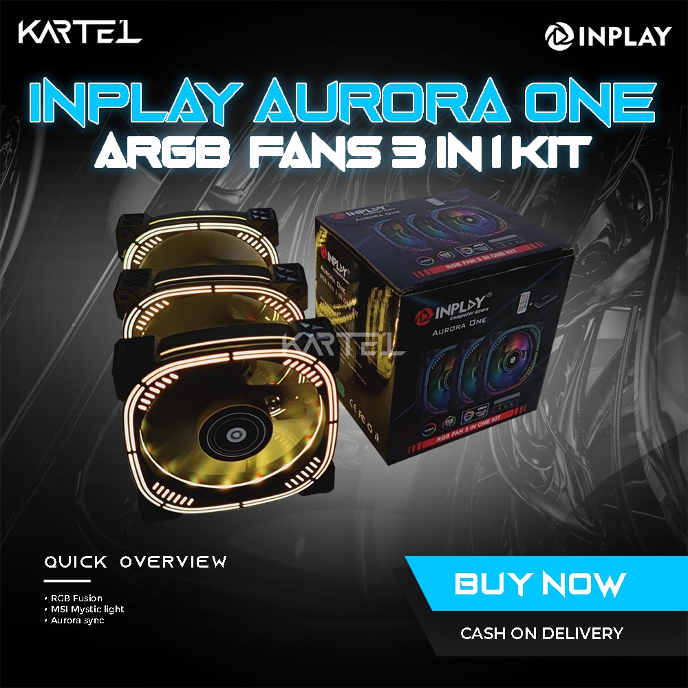INPLAY AURORA ONE TOWER RGB FAN 3 IN ONE KIT |120MM Cooling fan | ARGB ...