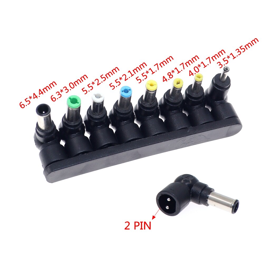 Universal 2Pin Laptop Adapter Charger DC Tips Connectors One end USB ...