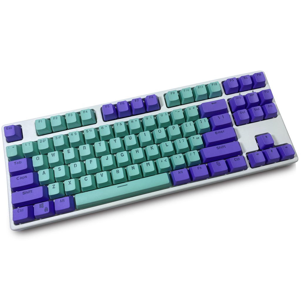 Purple cyan Keycaps, 87 key PBT Keys Keycaps Mechanical Keyboard ...