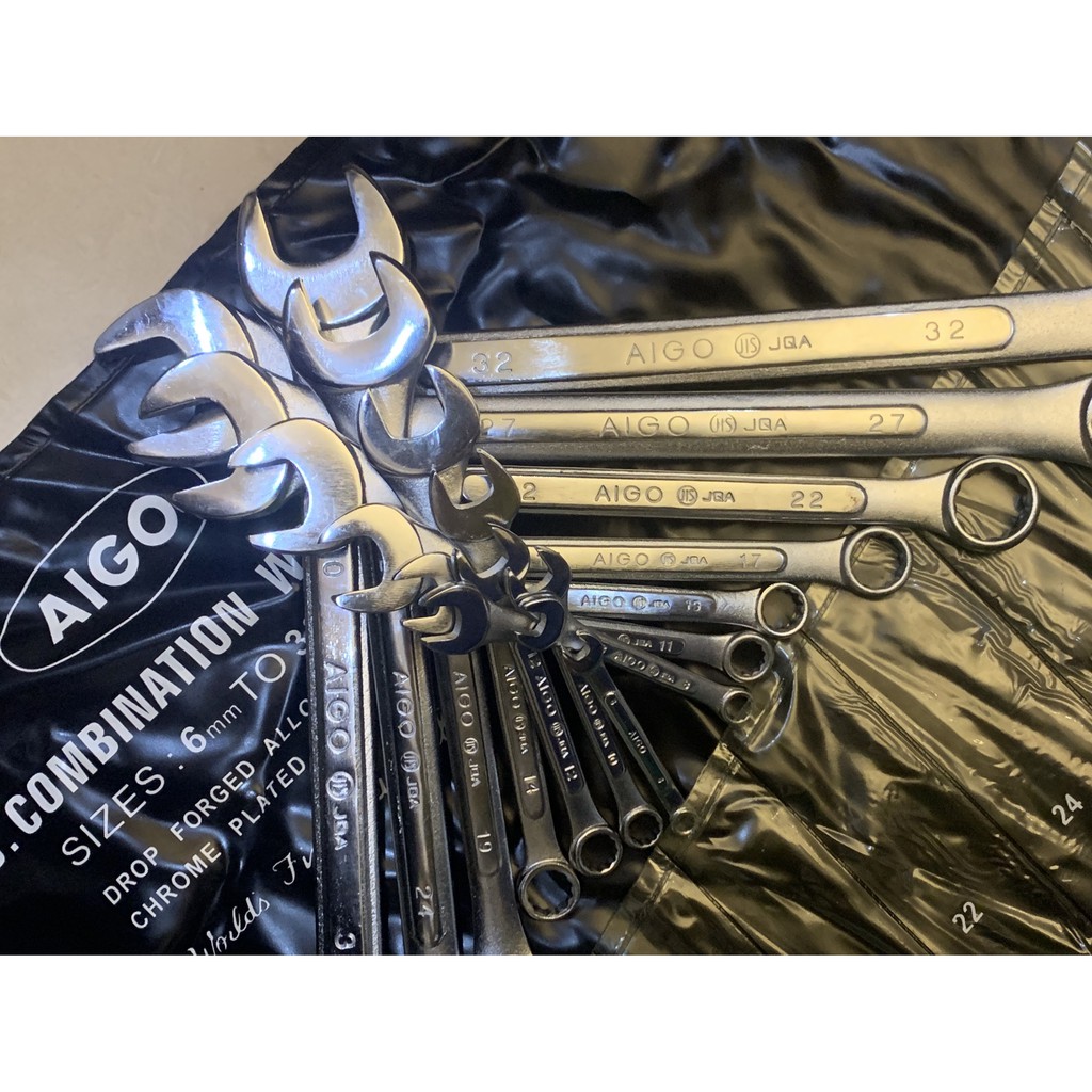 AIGO JAPAN Combination Wrench Set 14pc (6mm-32mm) | Shopee Philippines