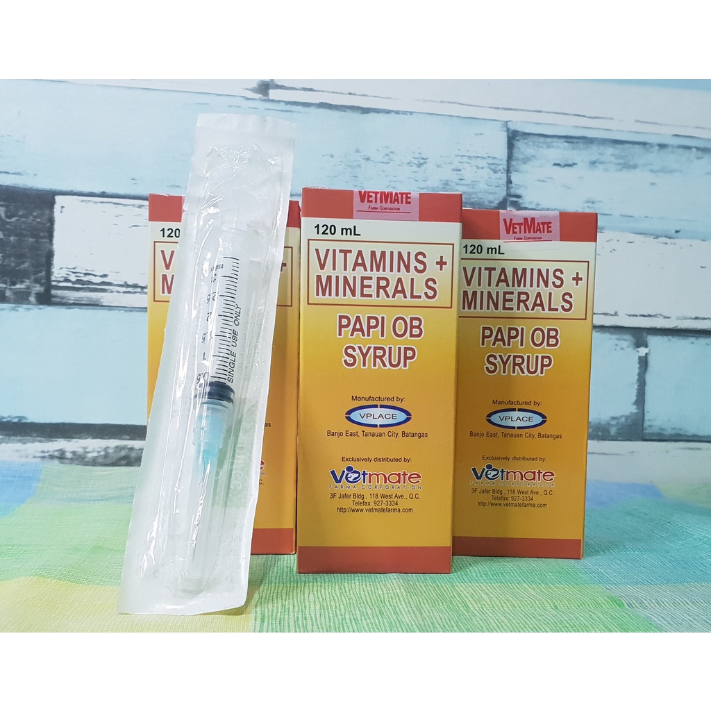 Papi OB Syrup Vitamins and Minerals 120ml with 1 FREE SYRINGE | Shopee ...