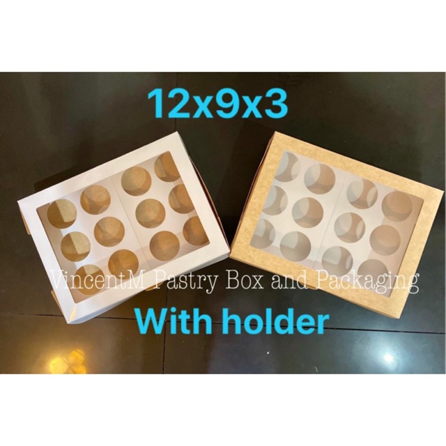 (10-40pcs) Cupcake Box by12 holes 12x9x3/12x9x2 inches/Cake Box/Pastry ...