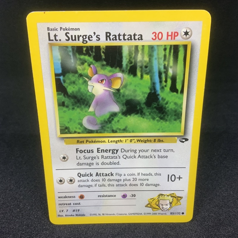 Vintage Pokemon TCG - Lt. Surge’s Pokemon - Rattata Spearow Raticate ...