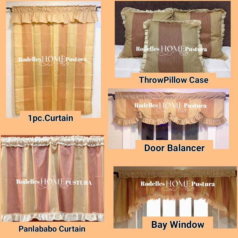 Wood Stack Mocha Curtain for Door Valancer Window Panlababo | Shopee ...