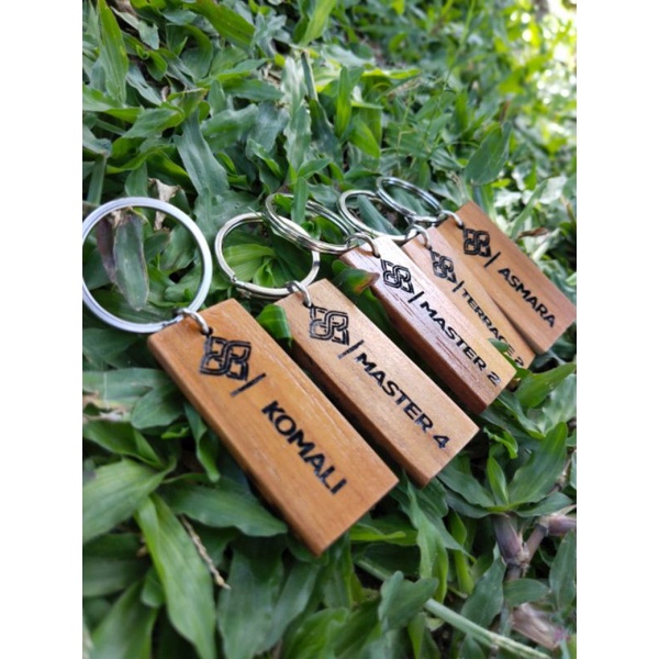 GANTUNGAN KAYU Teak wood key chain / Custom key chain / Custom name ...