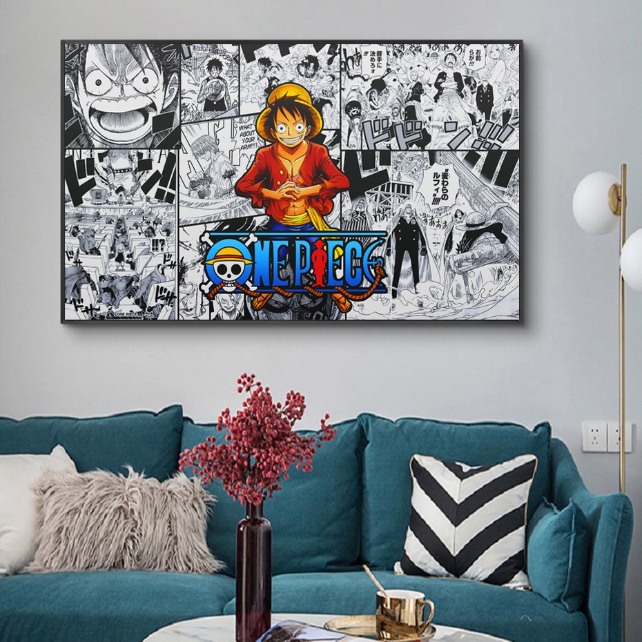 Frame Paint By Numbers One Piece Japanese Anime Canvas Painting Luffy ...
