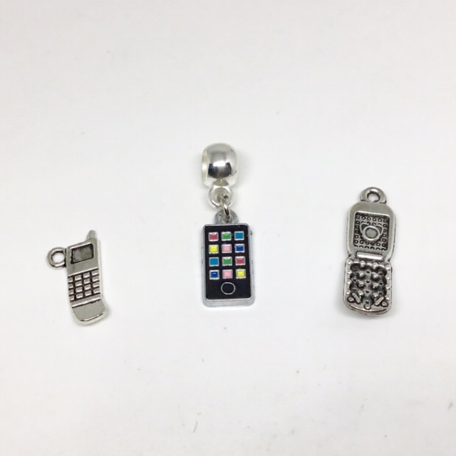 Cellphone charm-2pcs (for necklace, pandora, keychain, bracelet ...