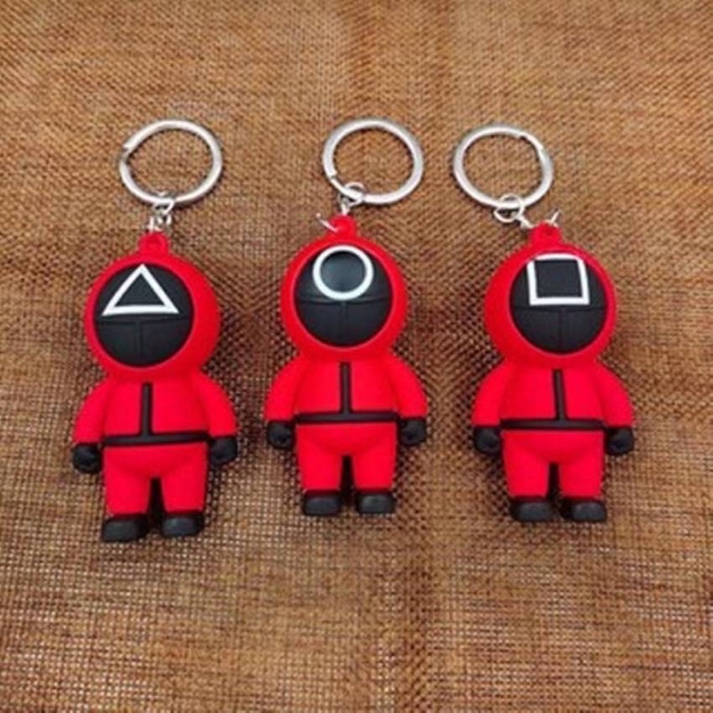 Squid Game Keychain Car Backpack Pendant Red Guard Staff Worker Figure ...